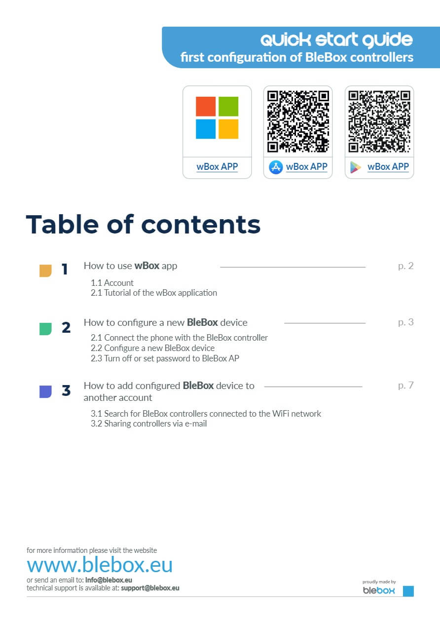 BleBox - Initial configuration blebox device, wBox app