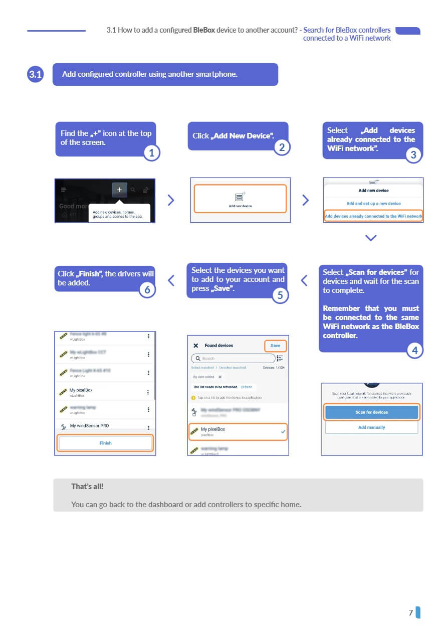 BleBox - Initial configuration blebox device, wBox app