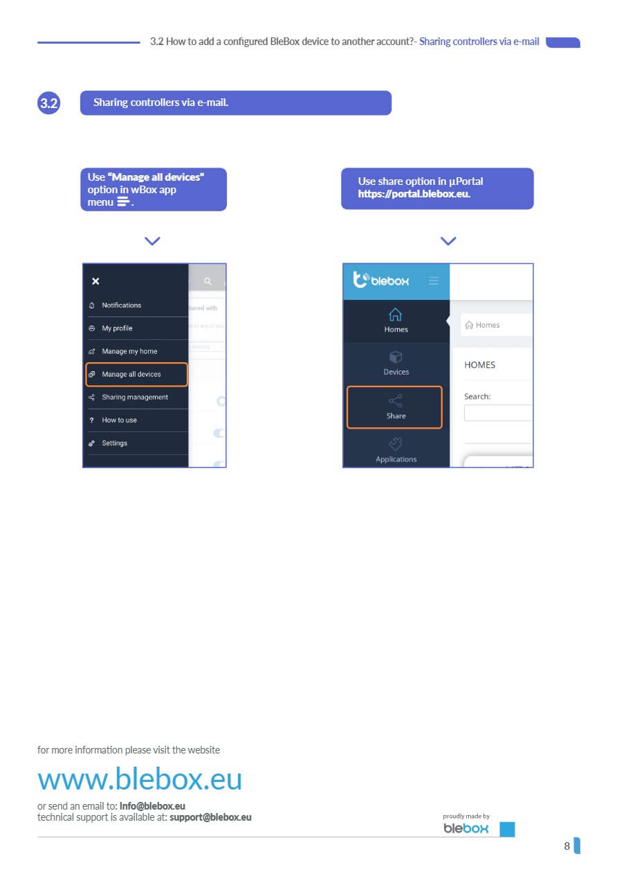 BleBox - Initial configuration blebox device, wBox app